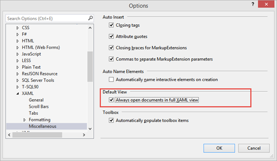 Visual Studio Geeks | Always open XAML files in full XAML view Visual Studio Geeks | Always open XAML files in full XAML view